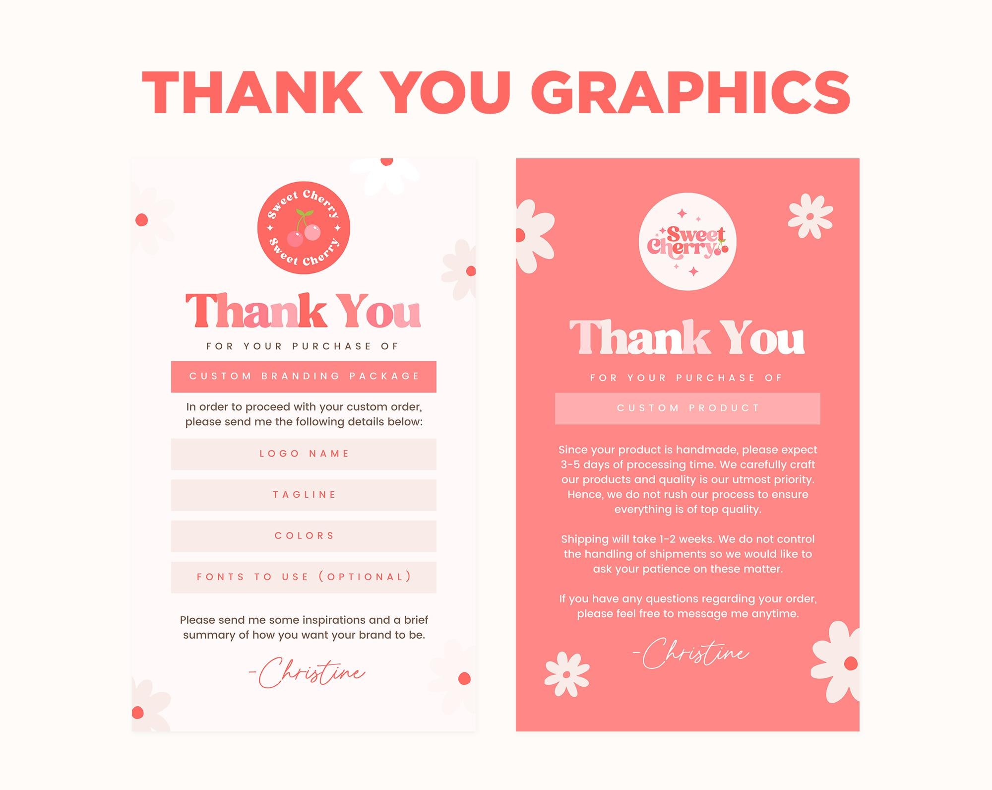 Branding Kit Red Pink Cherry Canva Templates Editable Business Cards ...