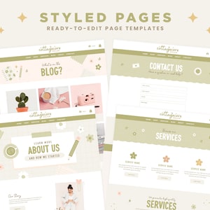 Wix Template in Cottagecore Sage Green - Cute Wix Website Theme ...