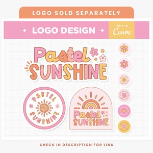 Email Signature Template Editable in Canva, Rainbow Pink Orange Bright ...