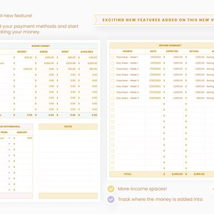 Budget Spreadsheet in Pastel Rainbow Colors, Digital Budget Planner ...