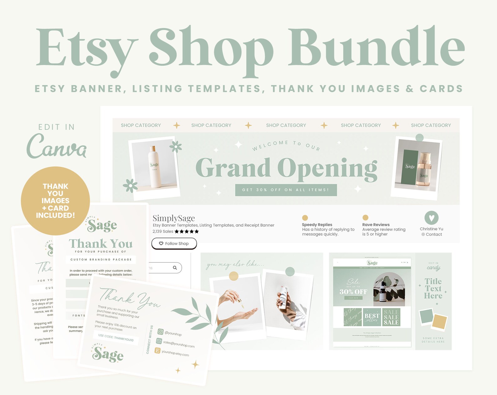 Etsy Shop Bundle Banner Templates Listing Photos and - Etsy