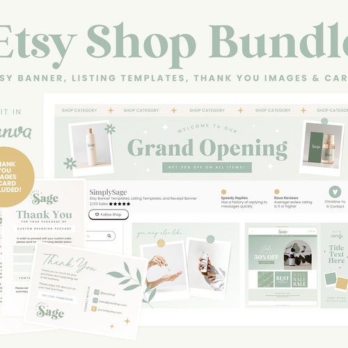 Etsy Shop Bundle Banner Templates Listing Photos and - Etsy