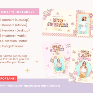 Shop Banners Danish Pastel Rainbow Colors Editable via Canva, Shopify ...