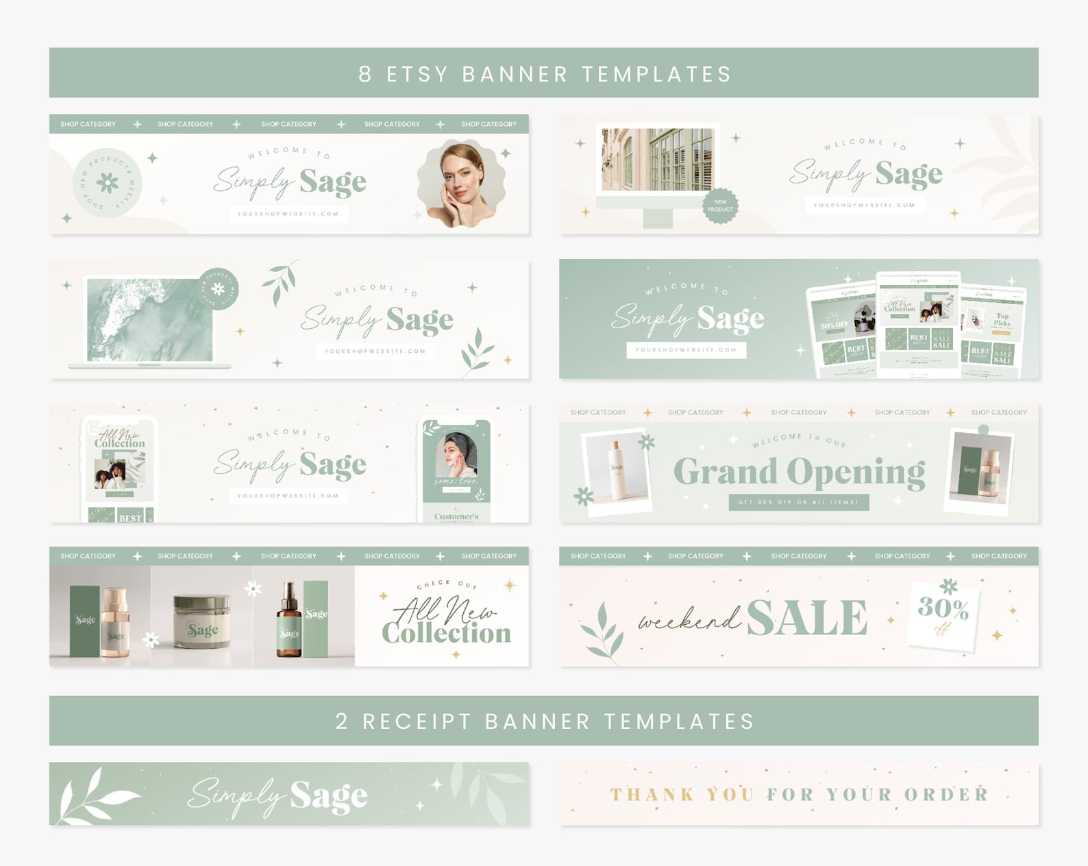 Etsy Shop Bundle - Banner Templates, Listing Photos, and Receipt Banner ...