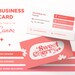 Business Card Template Editable in Canva, Red Pink Cherry Bright Colors ...
