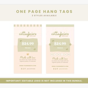 Editable Price Tag Canva Template in Cottagecore Aesthetic, Olive Green ...