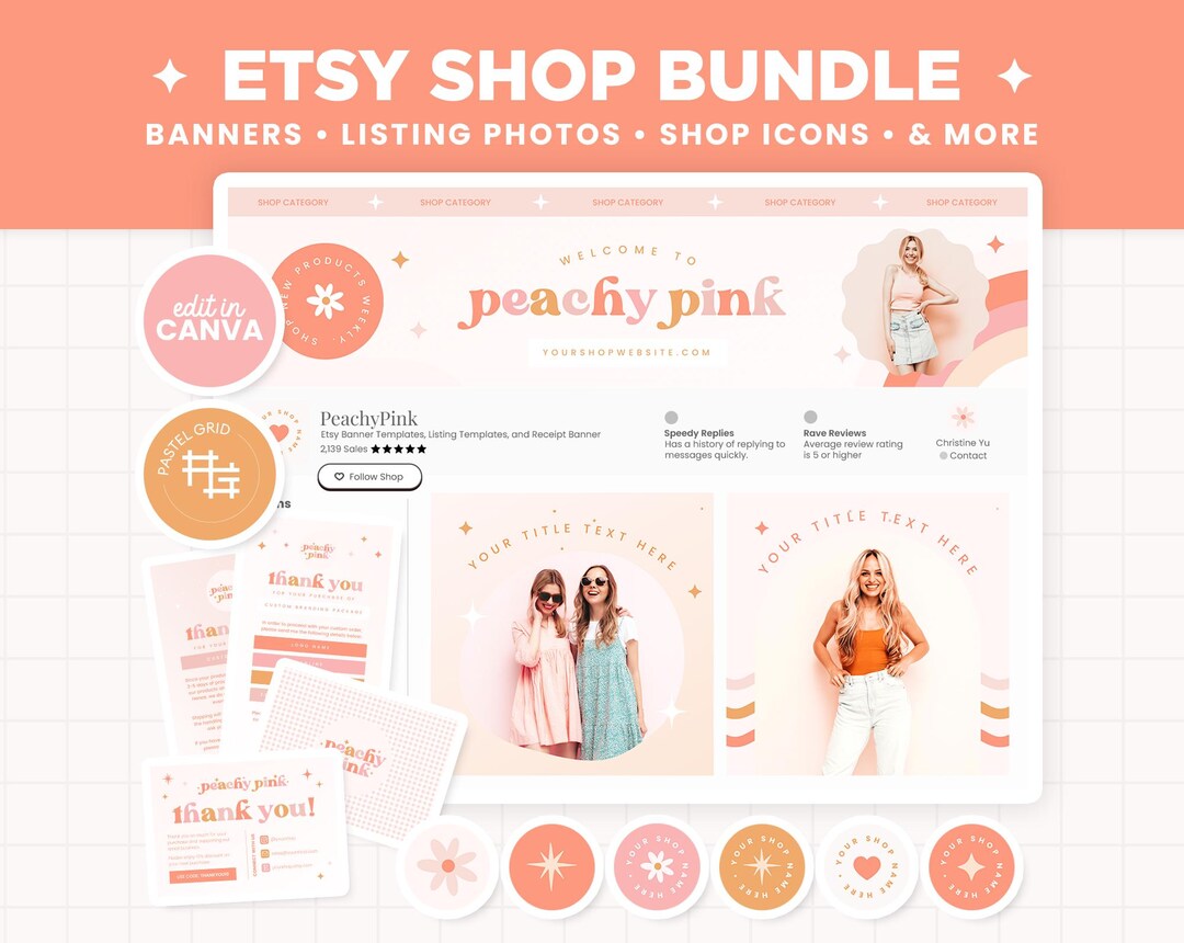 Etsy Shop Bundle - Banner Templates, Listing Photos, and Receipt Banner ...