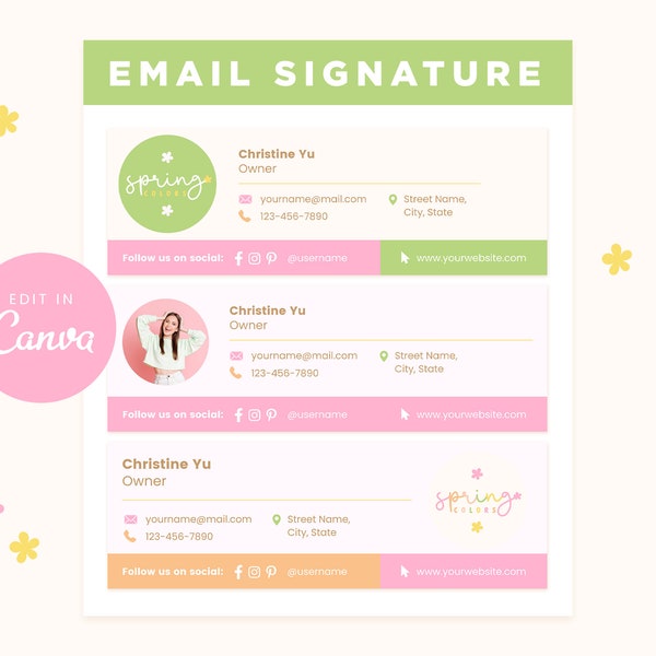 Spring Email Signatures - Etsy
