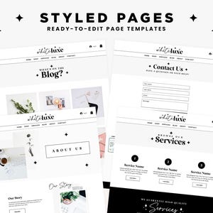 Wix Template Black White Minimalist Elegant Wix Website Editable Canva ...
