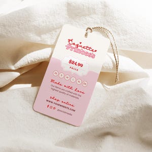 Editable Price Tag Canva Template in Coquette Aesthetic, Pink and Red ...