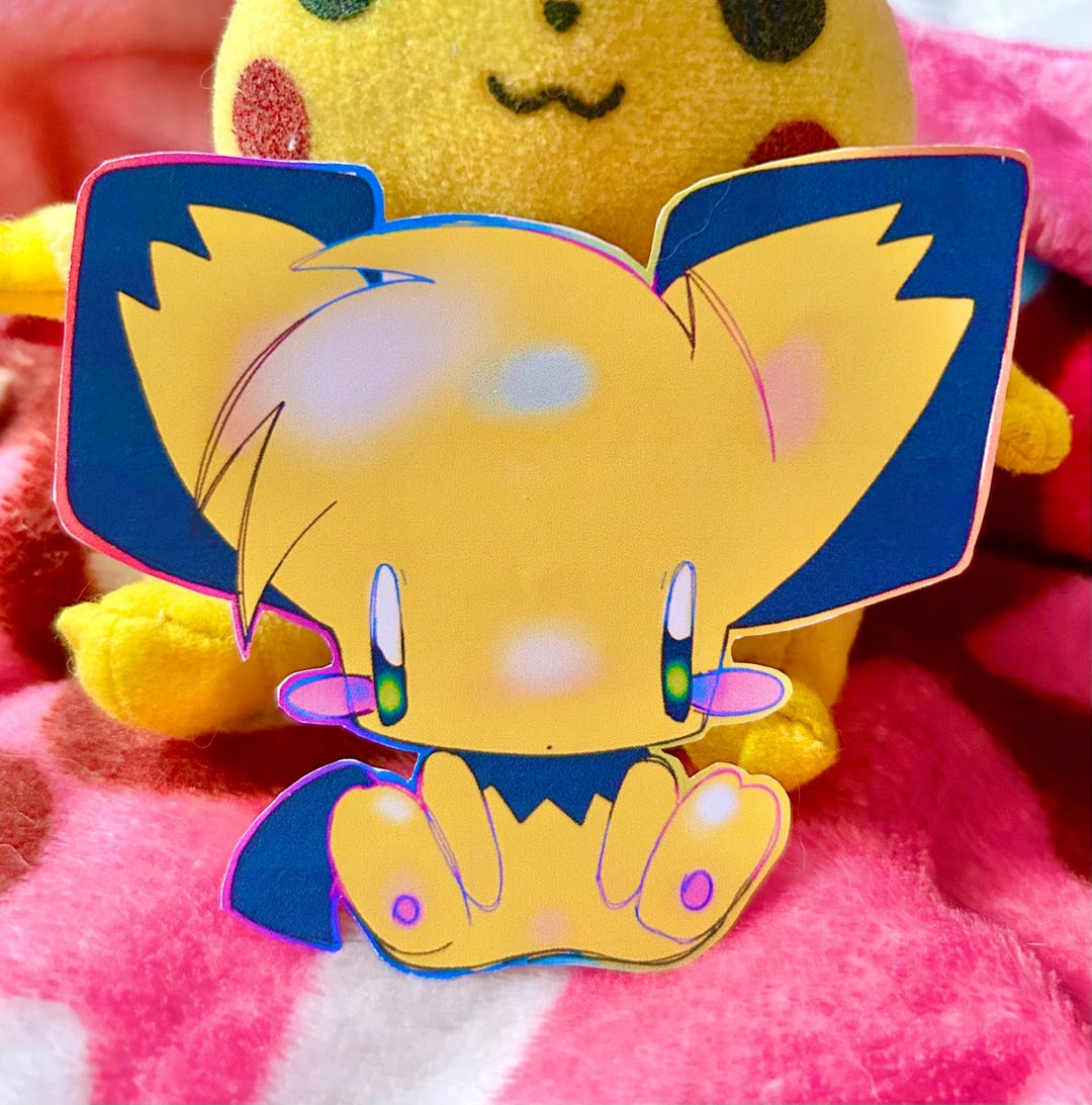 4in SCENE Pichu Sticker - Etsy