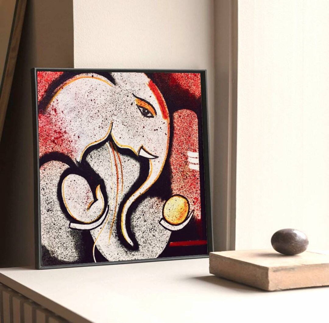 Original Ganesha Painting, Shivling, Abstract Ganesha, Hindu God ...