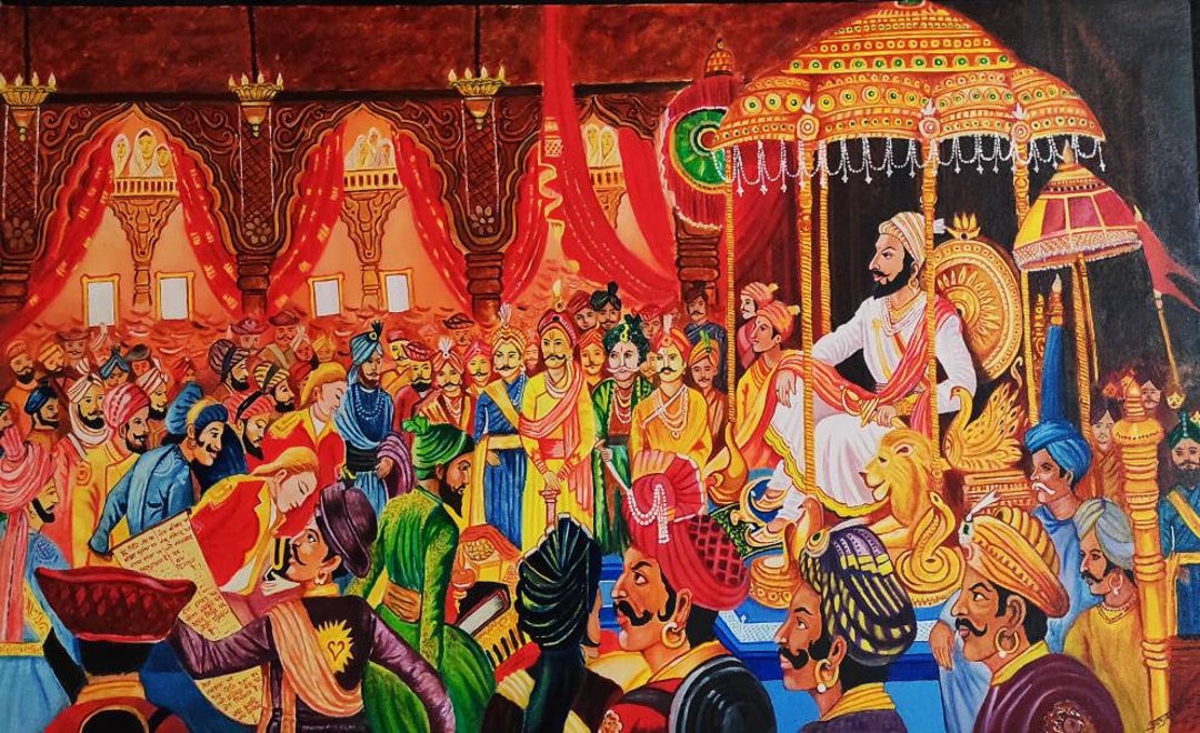 Buy Shivaji Maharaj Rajyabhishek Painting, Rajyabhishek Sohala, Maratha ...