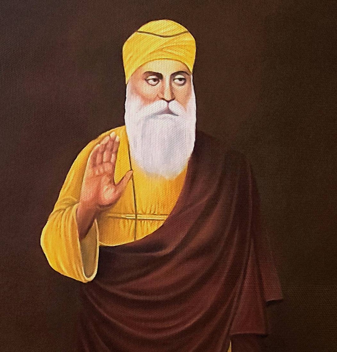 Guru Nanak Dev Ji Realistic Oil Painting, Waheguru, Sikhism Sikh Guru ...