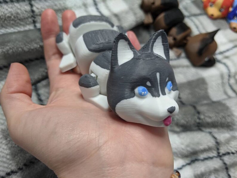 Flexi Dog 3D Printed Fidget Toy Husky Bluey Bingo German | Etsy