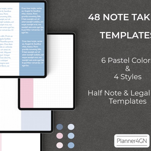 Digital Note Taking Template Goodnotes Paper Template 12 - Etsy