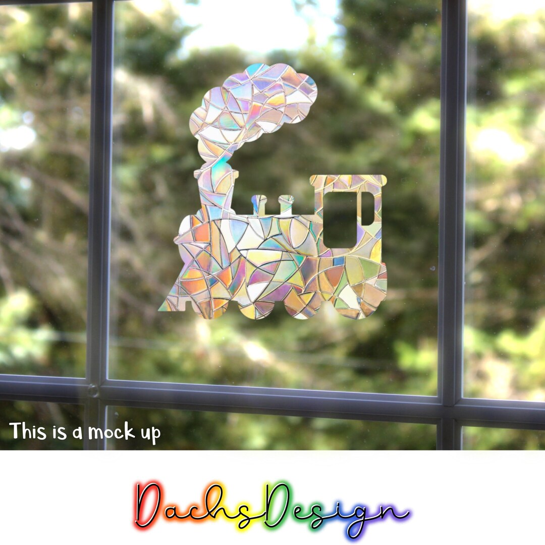 Steam Train Rainbow Suncatcher, Window Sticker, Rainbow Decal, Kids ...