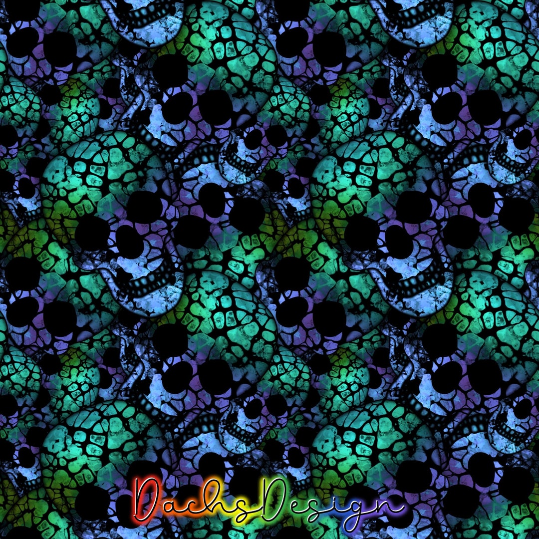 Skulls Seamless Pattern, Skull Design, Funky Skulls Pattern, Seamless ...