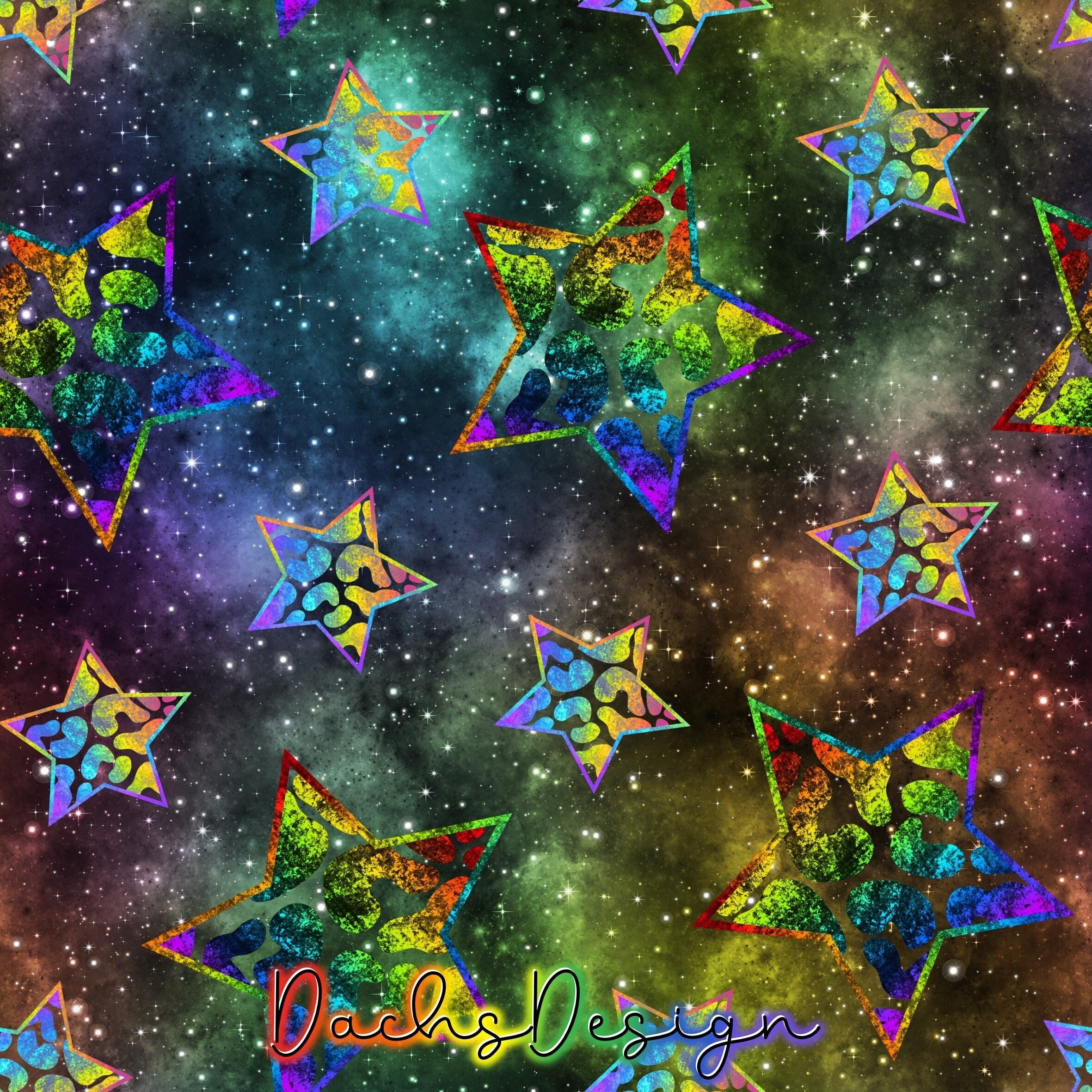 Leopard Print Stars Seamless Pattern, Fabric Design, Leopard Print ...