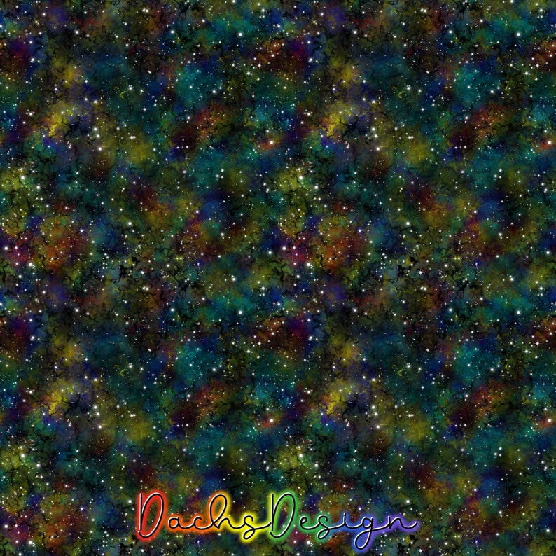 Dark Rainbow Galaxy Seamless Pattern, Fabric Design, Galaxy Fabric ...