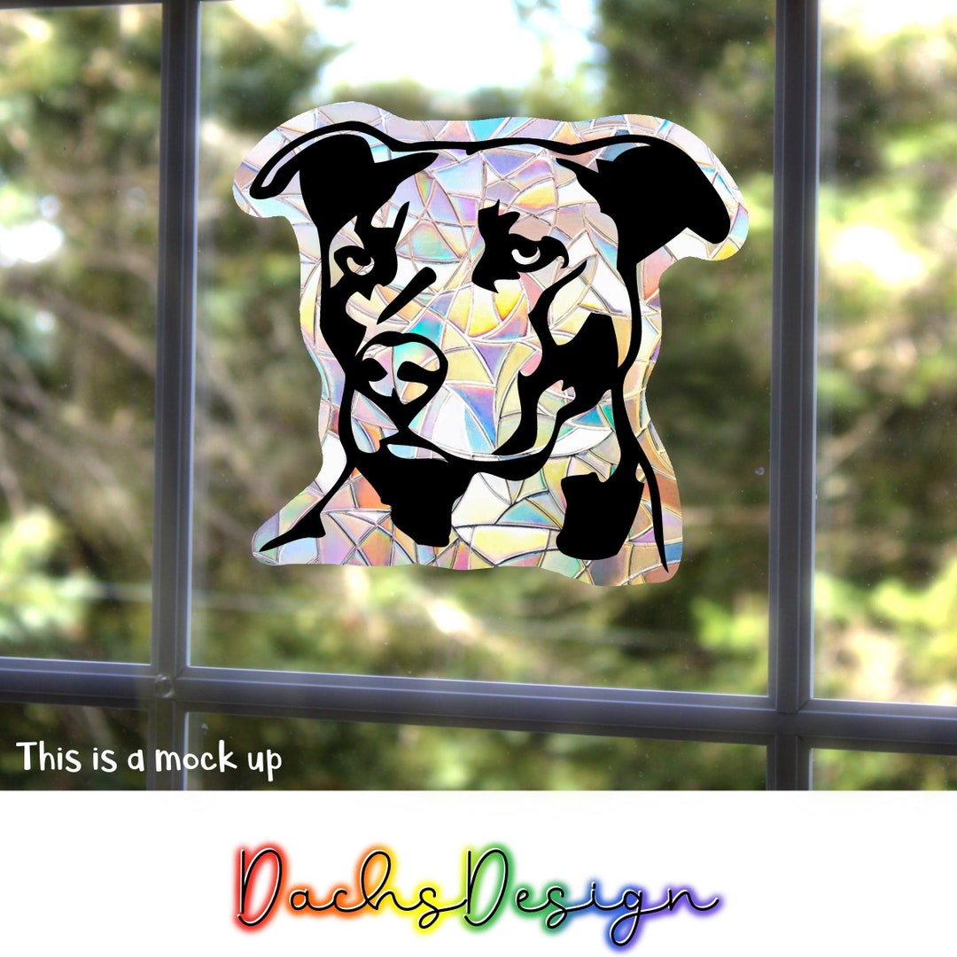 Dog Suncatcher, Pitbull Rainbow Window Sticker, Rainbow Decal, Gift for ...