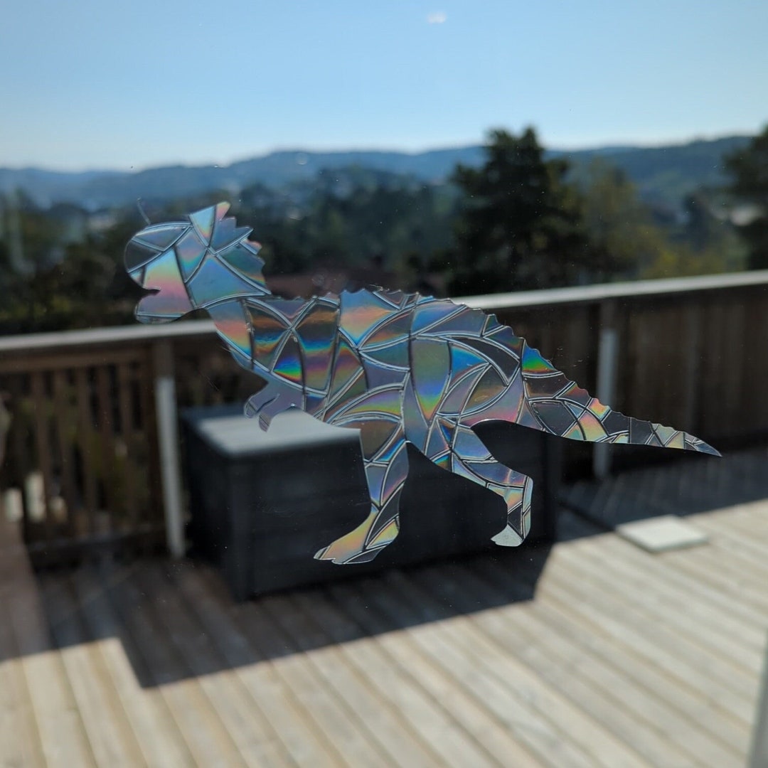 Carnotaurus Dinosaur Rainbow Suncatcher, Window Sticker, Window Cling ...