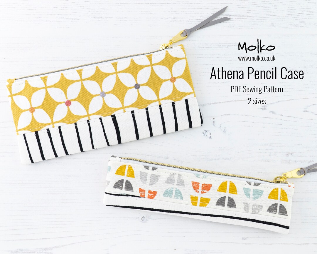 Athena Pencil Case PDF Sewing Pattern / Sewing Tutorial / Flat Zipper ...