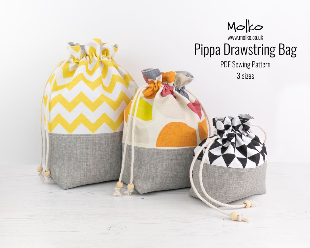 Pippa Drawstring Bag PDF Sewing Pattern / Sewing Tutorial / Knitting ...