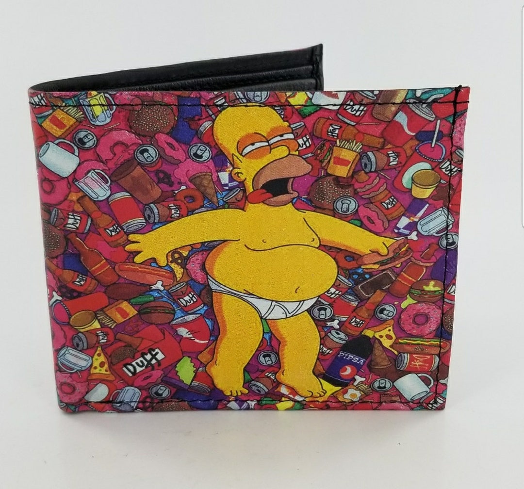 Cartoon Inspired Leather Wallet,handcrafted Bifold Wallet.donuts & Beer ...
