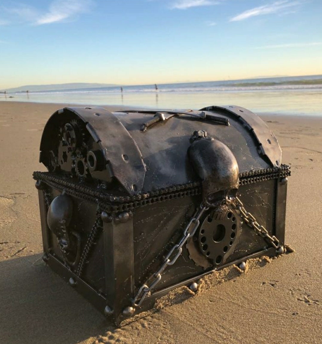 Custom Handmade Treasure Chest Fully Recycled Metal Art - Etsy