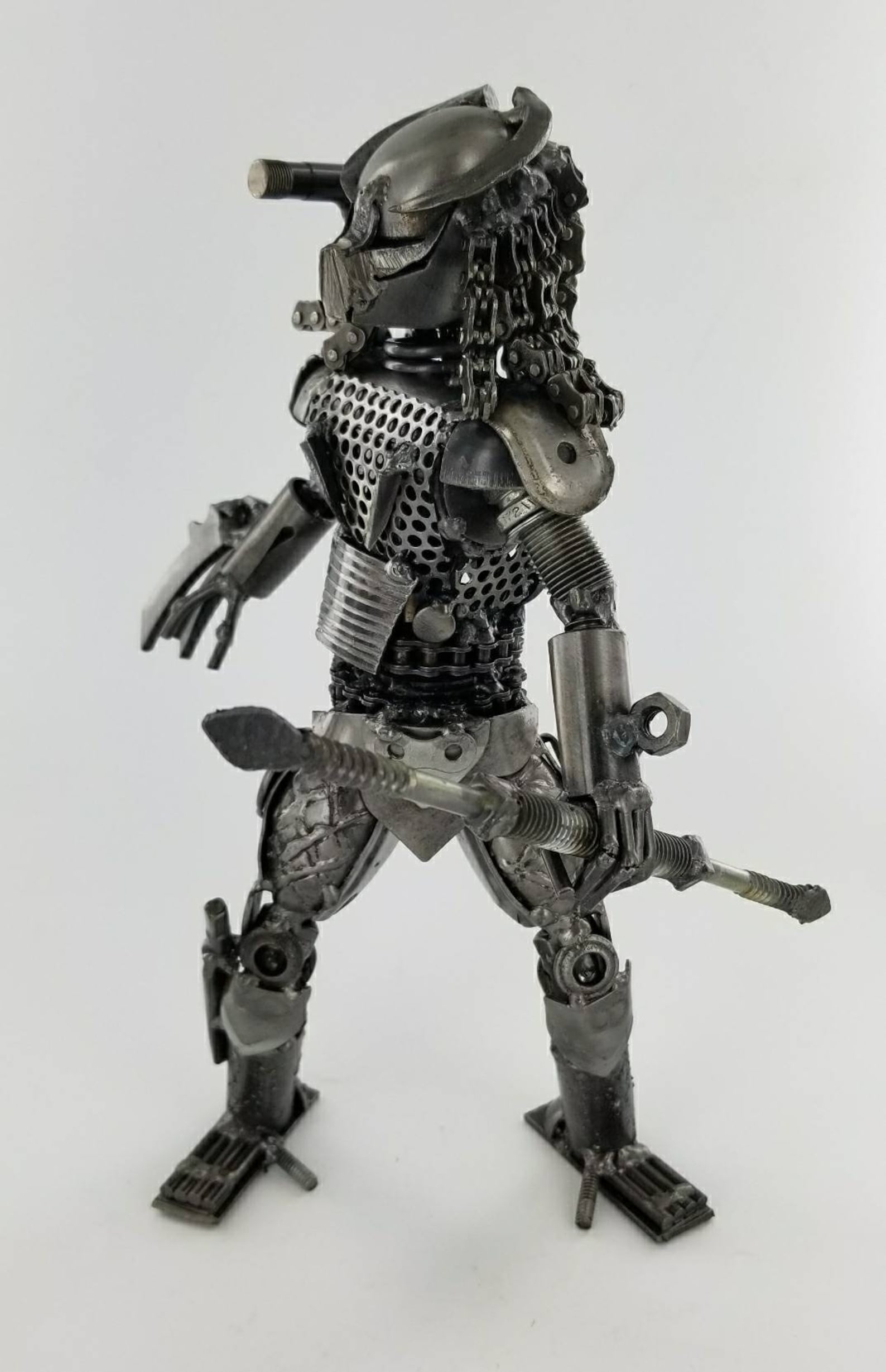 RECYCLED STEEL PREDATOR Handmade Metal Art Statue,scrap Sculpture,10.5 ...