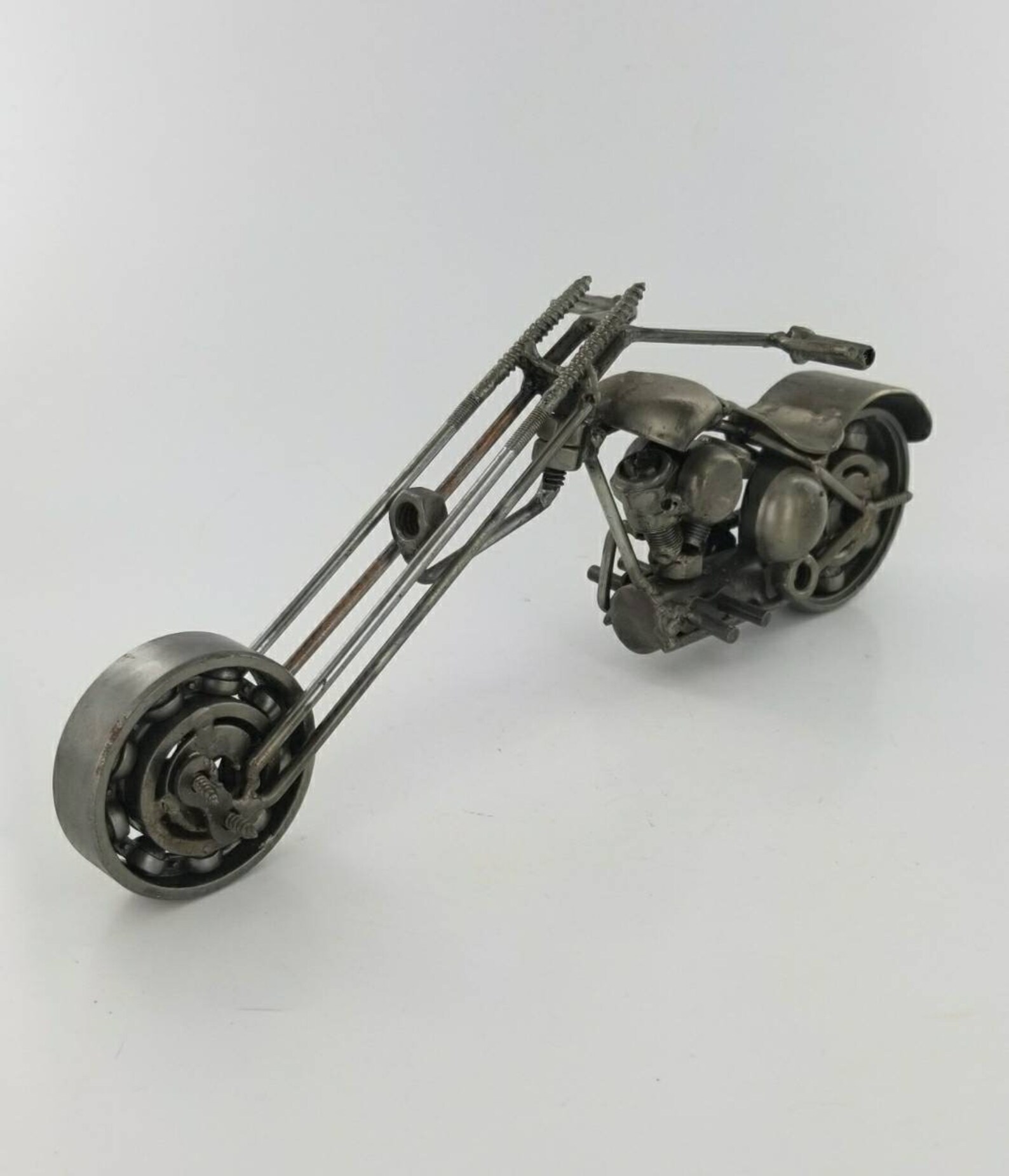 Chopper Motorcycle Inspired Handmade Recycled Metal Art Statue - Etsy