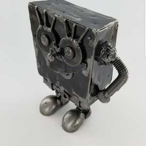 SPONGEBOB SQUAREPANTS Cartoon Inspired Handmade Recycled Metal Statue ...