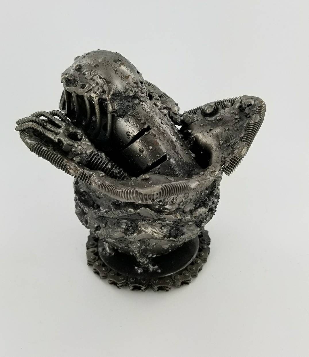 Hatching Alien EggHandmade Recycled Metal Art SculpturePen | Etsy