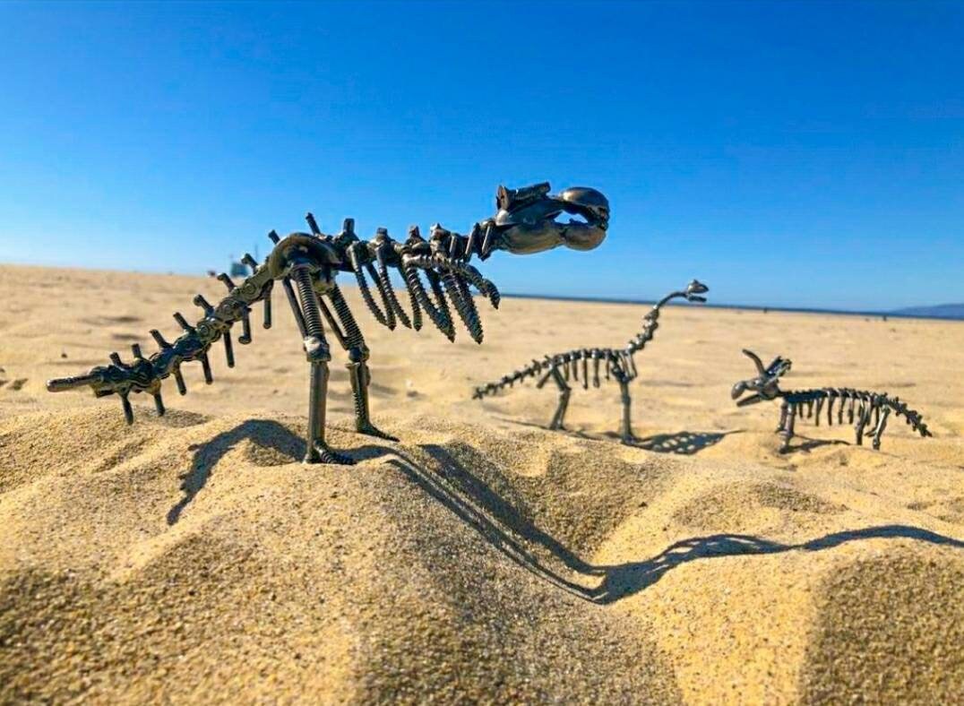 Recycled Metal T Rex Art Statuehandwelded Steel Scrap - Etsy