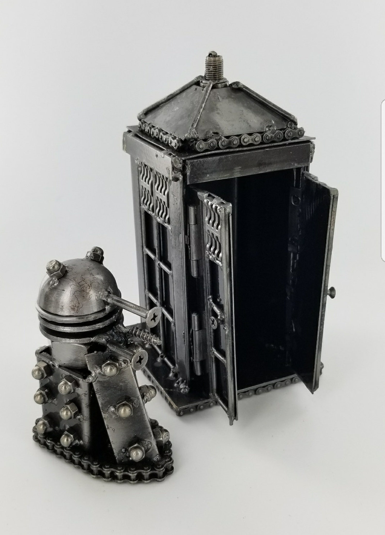 Tardis From Doctor Who Inspired Handmade Recycled Metal Statue,steel ...