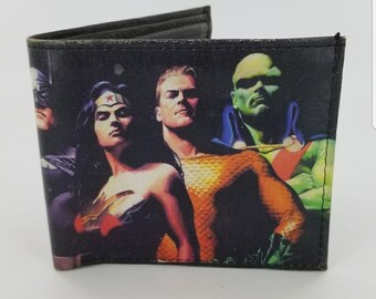 Superhero Leather Bifold Wallet,action Hero Comic Book Wallet,genuine ...