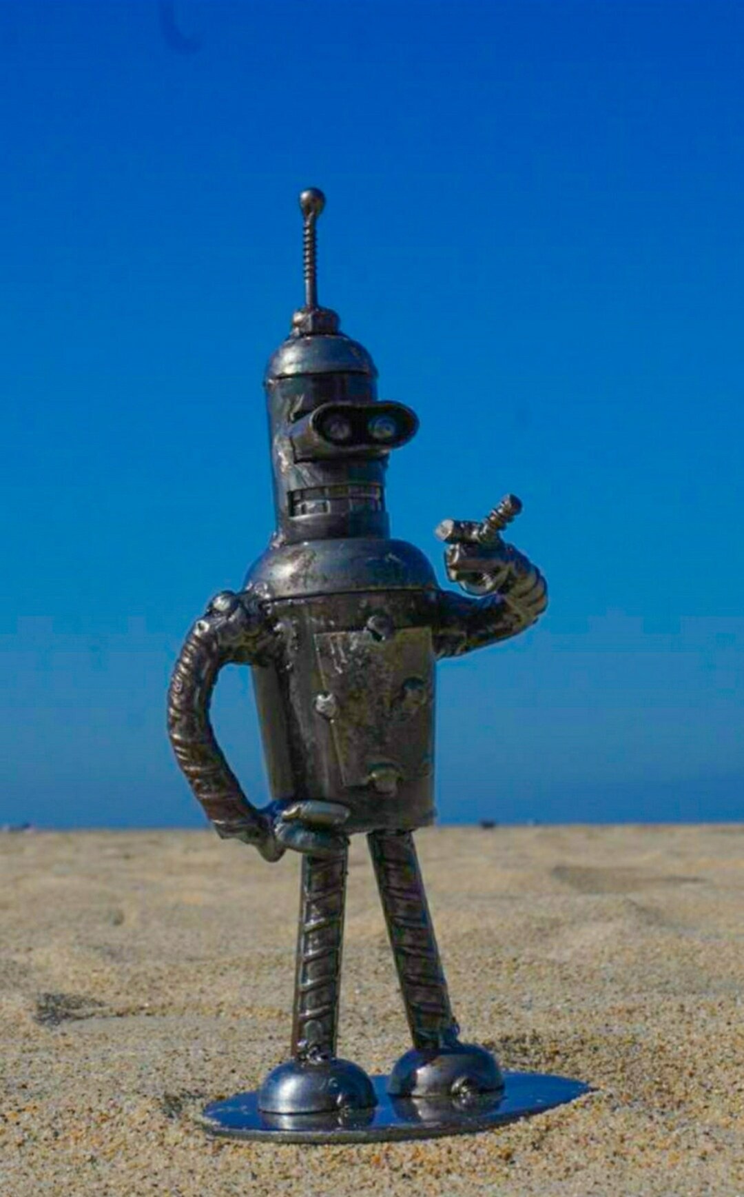 Recycled Bender Futurama Cartoon Inspired Handmade Metal Art Statue ...