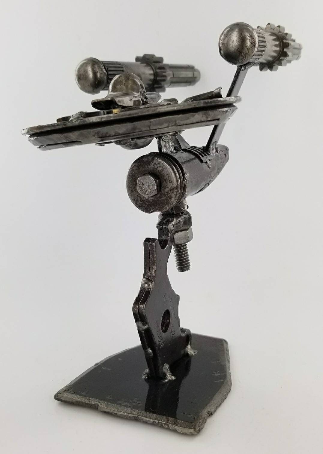 Handmade Recycled Enterprise Spaceship Metal Art Statue, Scrap ...