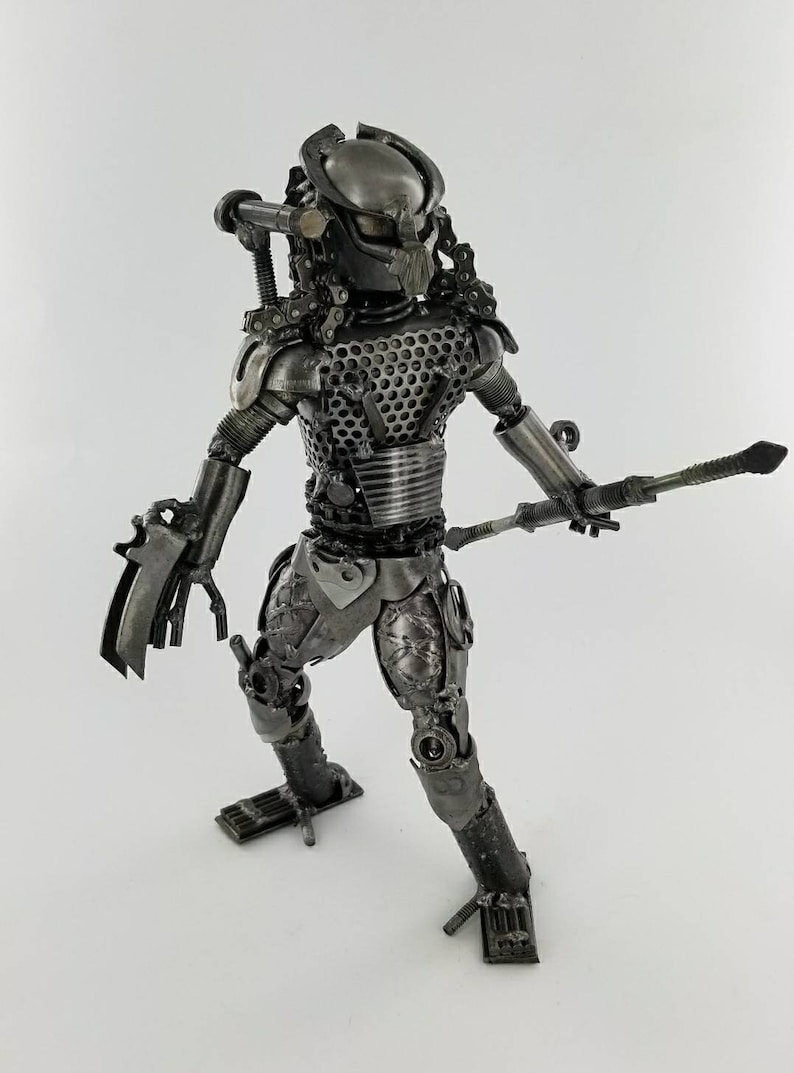 RECYCLED STEEL PREDATOR Handmade Metal Art Statue,scrap Sculpture,10.5 ...