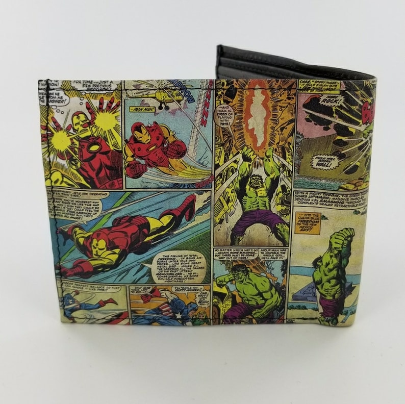 Superhero Leather Bifold Wallet,genuine Handmade,comic Book Design ...