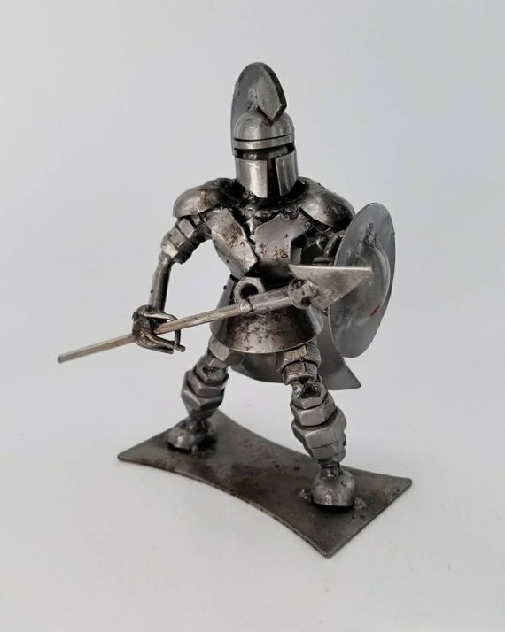 Steel Knight Metal Art Etsy
