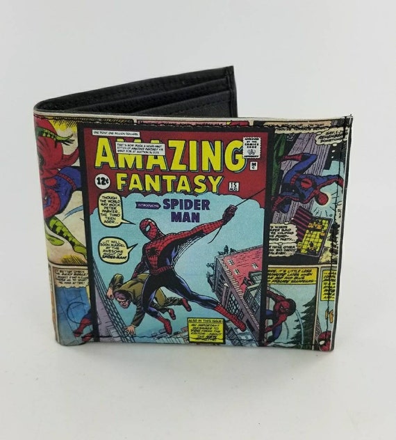 Superhero Leather Bifold Walletgenuine Handmadecomic Book - Etsy