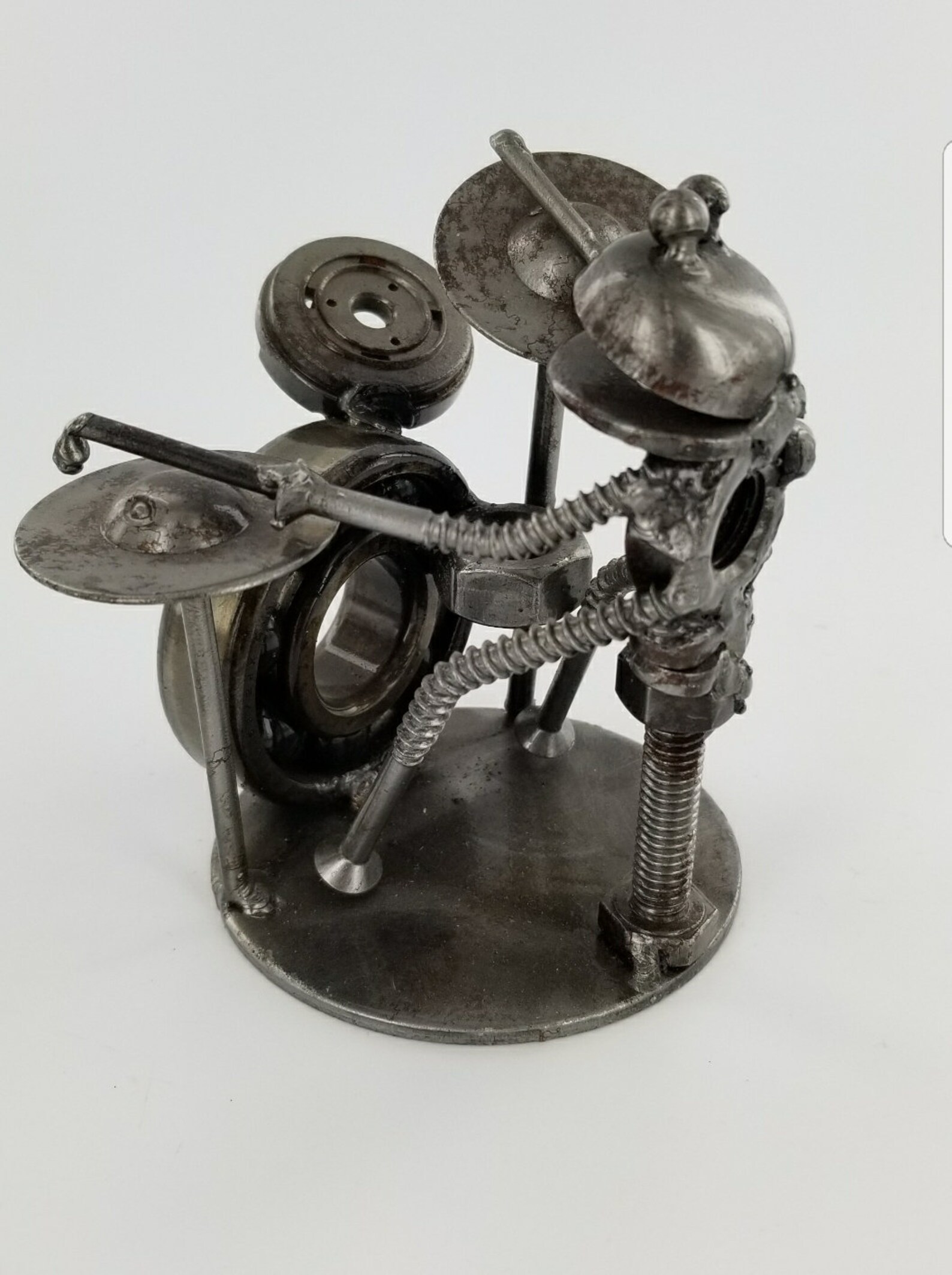 FROG DRUMMER Sculpture Handmade Recycled Metal Statue,made From Nuts ...