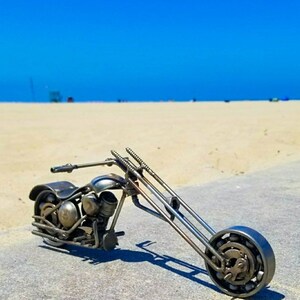 Chopper Motorcycle Inspired Handmade Recycled Metal Art Statue With ...