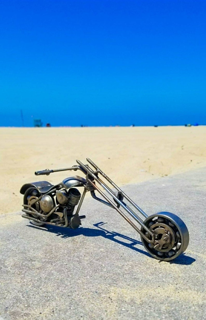 Chopper Motorcycle Inspired Handmade Recycled Metal Art Statue | Etsy