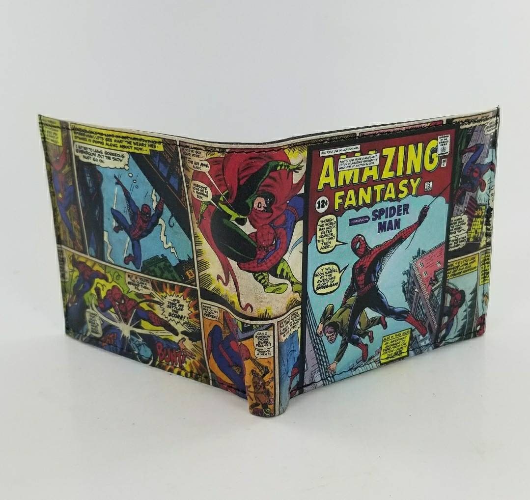 Superhero Leather Bifold Wallet,genuine Handmade,comic Book Design ...