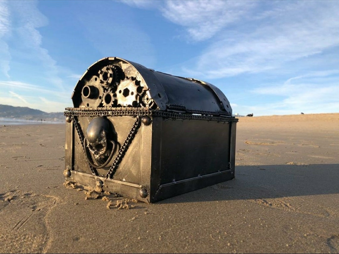Custom Handmade Treasure Chest Fully Recycled Metal Art - Etsy