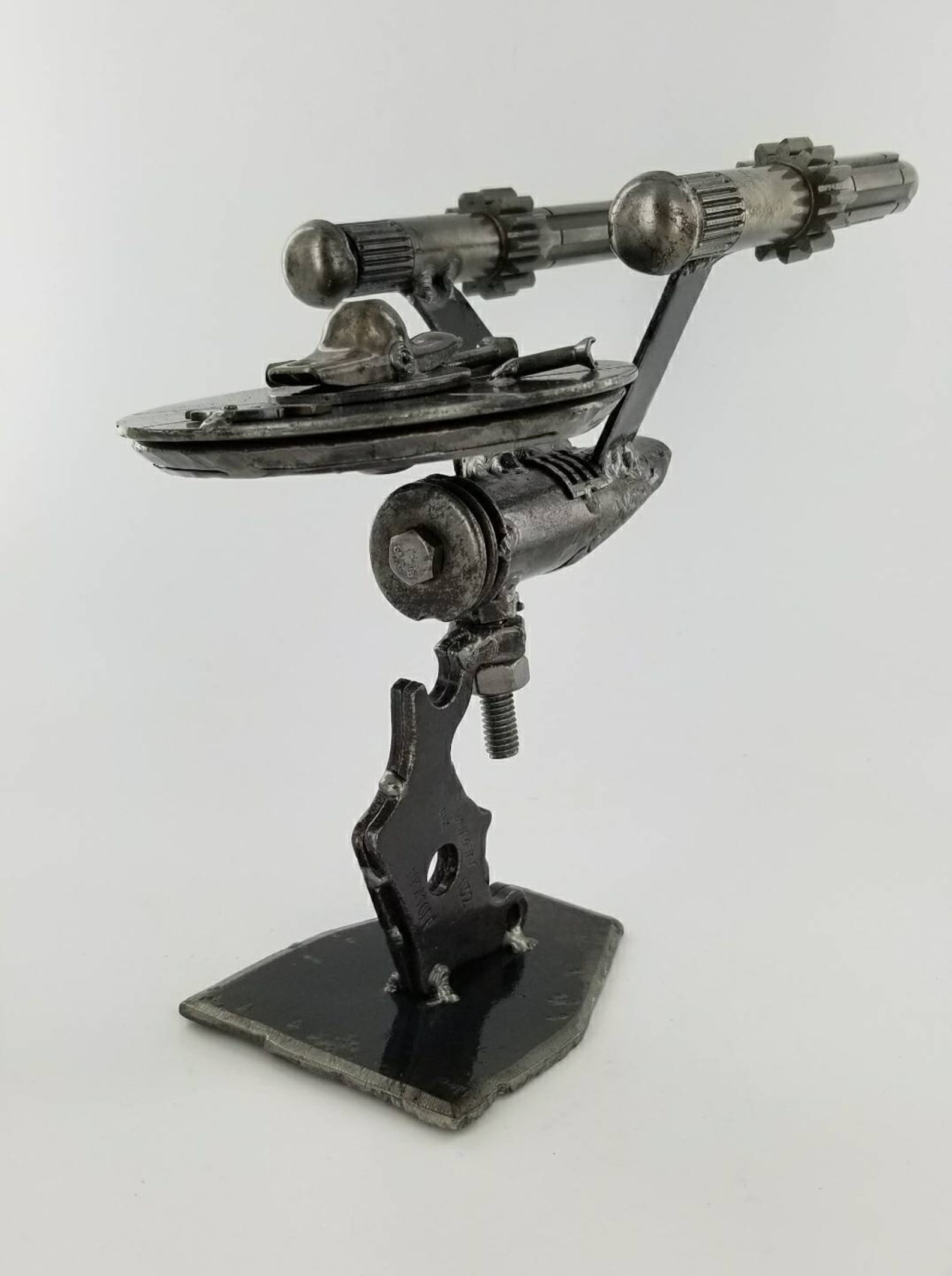 Handmade Recycled Enterprise Spaceship Metal Art Statue Scrap - Etsy