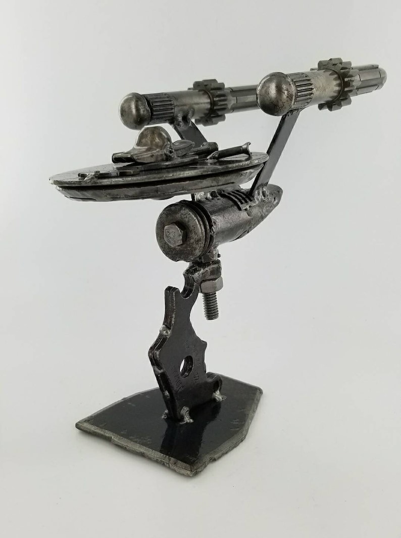 Handmade Recycled Enterprise Spaceship Metal Art Statue, Scrap ...